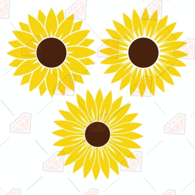 Yellow Sunflower Bundle SVG Cut Files | PremiumSVG