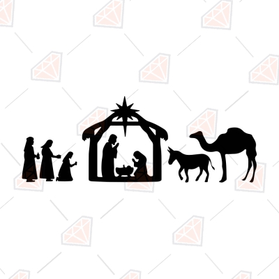 Nativity Scene Silhouette Clip Art