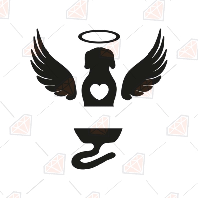 Dog Memorial SVG, Remembrance Angel Wings Monogram SVG | PremiumSVG