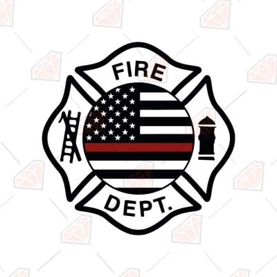 Firefighter Department Logo with Flag SVG, Fireman Department SVG ...