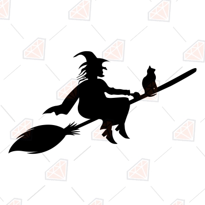 Halloween Witch with Cat SVG, Witch SVG Instant Download | PremiumSVG