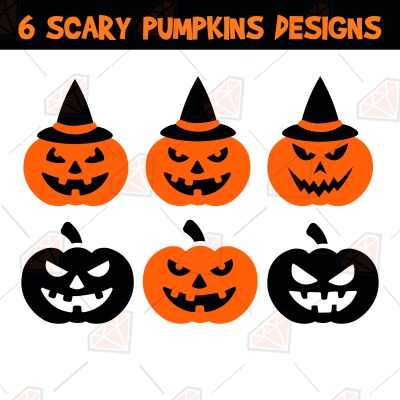 Scary Pumpkin SVG Bundle, Halloween Pumpkin SVG Instant Download ...