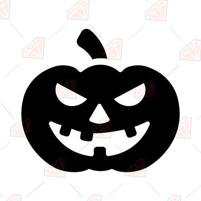 Scary Black Pumpkin SVG File, Spooky Pumpkin Clipart Instant Download ...