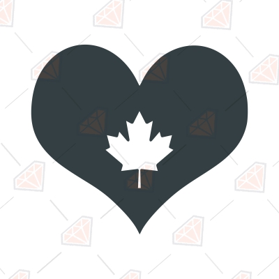 Heart in Maple SVG Cutfile, Maple Love Canada SVG Instant Download ...