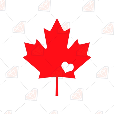 Canada Heart Flag SVG Cut File, Canada Maple Love SVG Vector Files ...