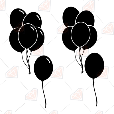 Balloons SVG Bundle Clipart Files, Balloon Shape SVG Vector Files ...