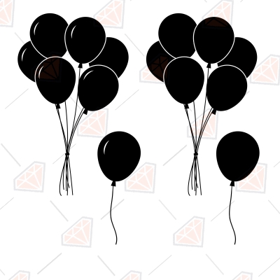 Balloons SVG Bundle Clipart Files, Balloon Shape SVG Vector Files ...