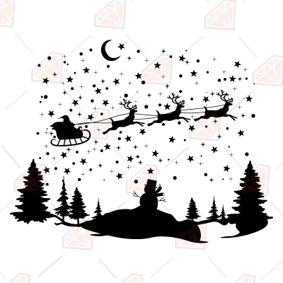Santa Reindeer Sleigh SVG Bundle, Sleight Clipart SVG Vector Files ...