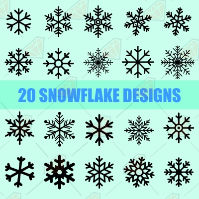 Snowflake Designs SVG Bundle, Snow SVG Clipart Files | PremiumSVG