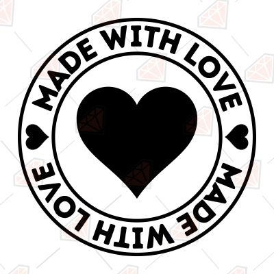 Made With Love SVG, Heart Love SVG Clipart | PremiumSVG
