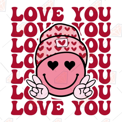 Love You Smiley Face SVG, PNG Sublimation | PremiumSVG