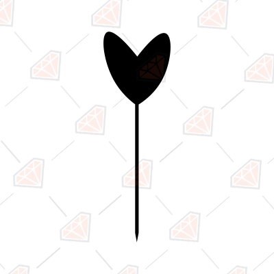 Heart Cake Topper SVG, Heart SVG Cut File | PremiumSVG