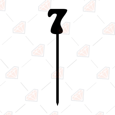 Number 7 Cake Topper SVG Cut Files | PremiumSVG