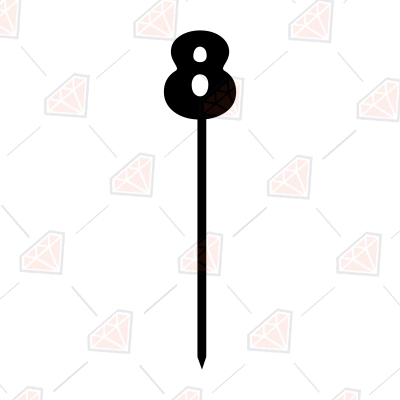 Number 8 Cake Topper SVG Cut Files | PremiumSVG
