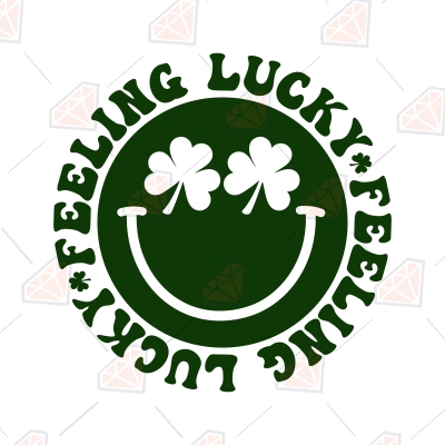 Feeling Lucky Smiley Face SVG, Retro St Patty's Day SVG | PremiumSVG