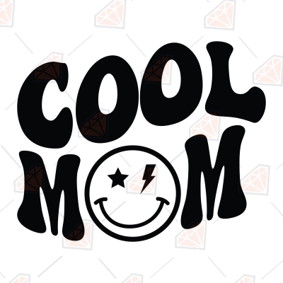 Cool Mom SVG, Retro Wavy Letter SVG Digital Design | PremiumSVG