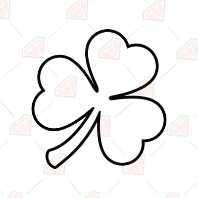3 Leaf Shamrock Outline SVG, Clover Leaf SVG | PremiumSVG