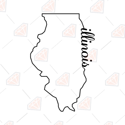 Illinois Outline SVG, Cut and Clipart Files | PremiumSVG