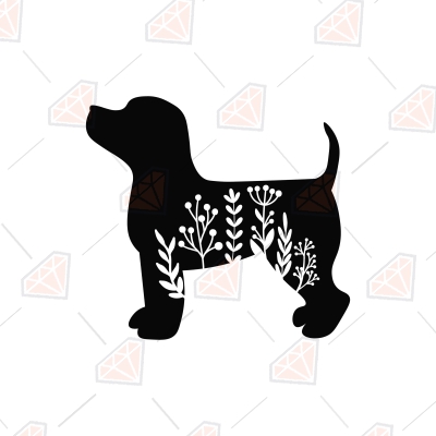Floral Dog SVG Cut File | PremiumSVG