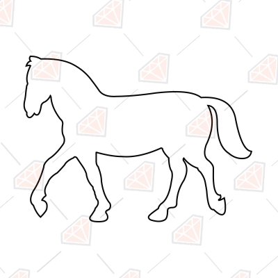 Horse Outline SVG Cut File, PNG, JPEG | PremiumSVG