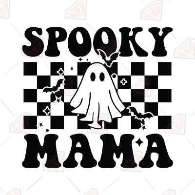 Wavy Spooky Mama SVG, Checkered Halloween Mama SVG | PremiumSVG