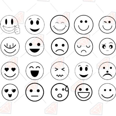 Smiley Face SVG Cut Files, Smile Vector Instant Download | PremiumSVG
