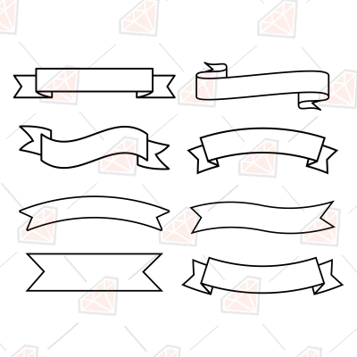 Banner Outline Bundle SVG, Cut and Clipart | PremiumSVG