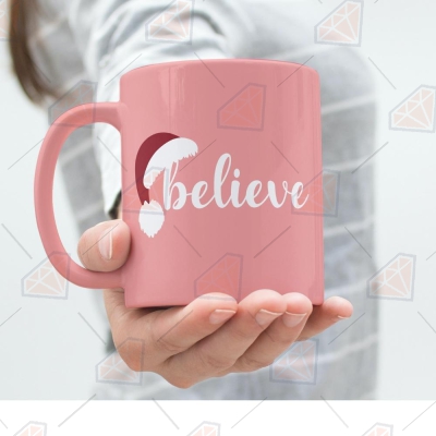 Believe with Santa Hat SVG, Christmas Saying SVG Cut File | PremiumSVG