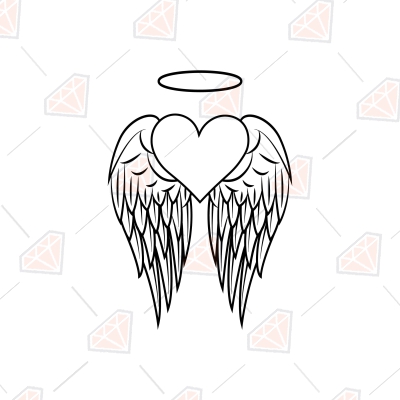 Heart Angel Wings SVG for Cricut, Instant Download | PremiumSVG
