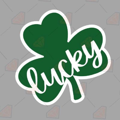 Lucky Shamrock White Outline SVG Cut File | PremiumSVG