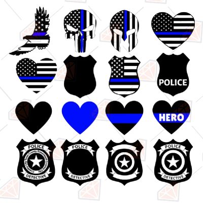 Police SVG Bundle Design, Thin Blue Line SVG Files | PremiumSVG