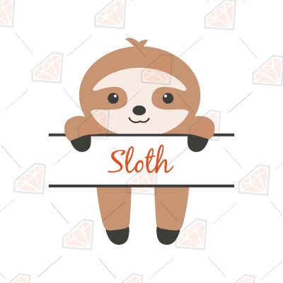 Sloth Monogram SVG, Hanging Sloth SVG | PremiumSVG
