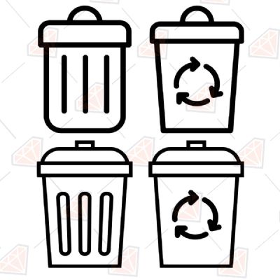 Trash Can SVG Cut Files | PremiumSVG