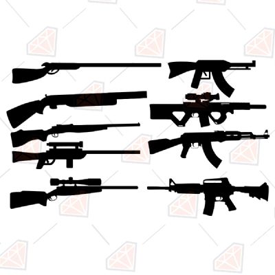 Pistol Gun Bundle Svg Cut File | PremiumSVG