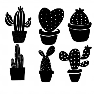 Cactus Clip Art Black And White