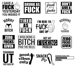 Fuck SVG Bundle, Adult Design Clipart Instant Download | PremiumSVG