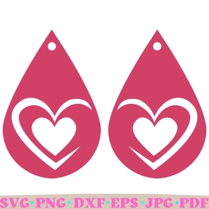Heart Earring SVG Bundle, Valentine's Day Earrings Bundle Instant ...