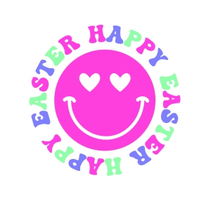 Happy Easter Smiley Face SVG, Retro SVG Graphic Design | PremiumSVG