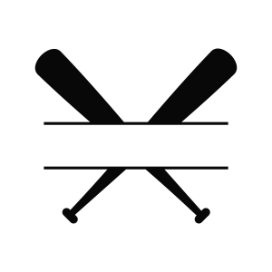 Baseball Bats Monogram SVG, Baseball Split | PremiumSVG