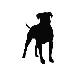 Boxer Dog Silhouette Pattern