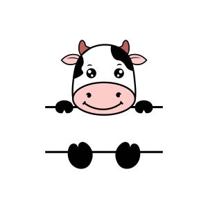 Cute Cow Monogram SVG, Baby Onesie | PremiumSVG
