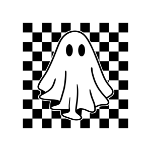 Checkered Ghost SVG File, Checkered Halloween SVG | PremiumSVG