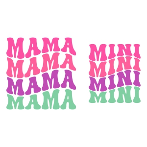 Mama Mini Wavy SVG, Wavy T-shirt Designs | PremiumSVG