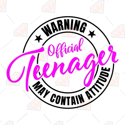 13th Birthday SVG, Warning Official Teenager May Contain Attitude SVG ...