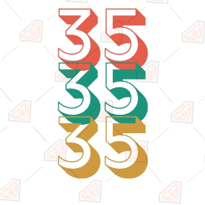 35th Birthday Svg Cut File, 35 Years Old Png Vector | PremiumSVG