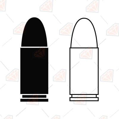 9mm Bullets SVG Cut File, Pistol Clipart | PremiumSVG