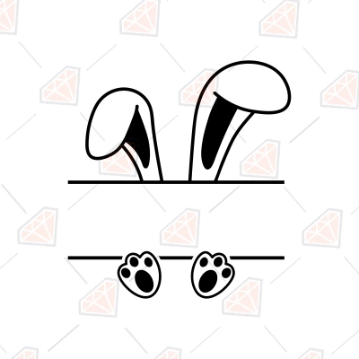 Easter Bunny SVG with Name for Cricut, Easter Monogram SVG | PremiumSVG