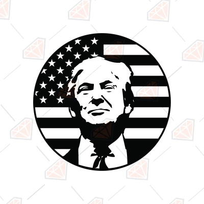 Trump SVG in Circle, USA Flag Trump SVG | PremiumSVG