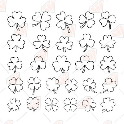 Shamrock Outline SVG Bundle, Shamrock SVG Images | PremiumSVG