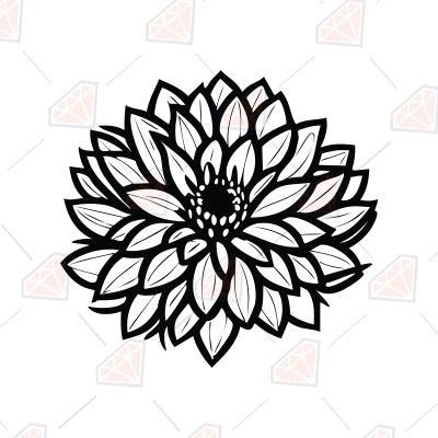 Dahlia SVG, Dahlia Flower SVG Cut File | PremiumSVG